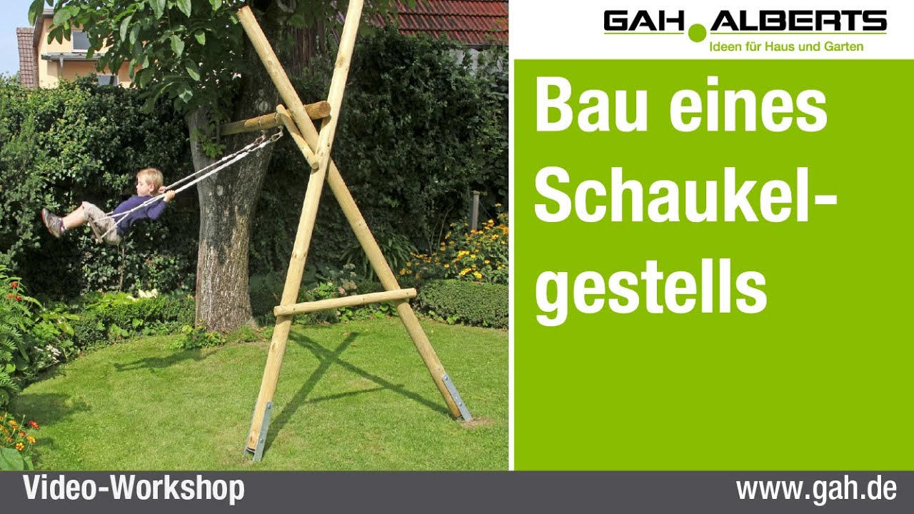 ᐅ Schaukel bauen > Schaukelgestell aus Holz für den Garten selber bauen